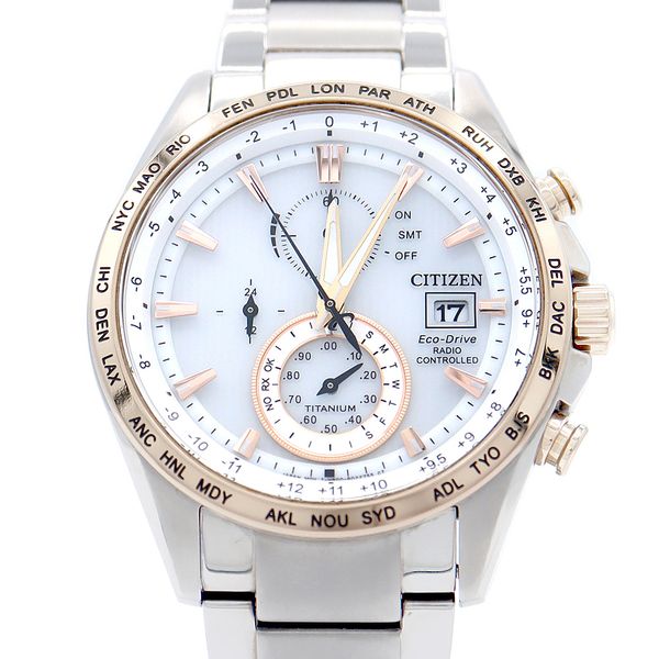 CITIZEN Citizen H800-R008552 Eco Drive Chronograph Date White Titanium ...