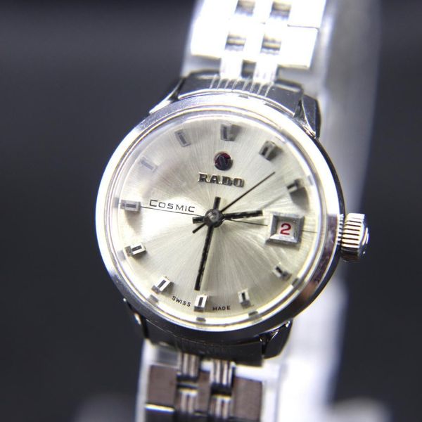 Rado Cosmic Watch Ladies Round Vintage Automatic 23mm Date Silver Swiss ...