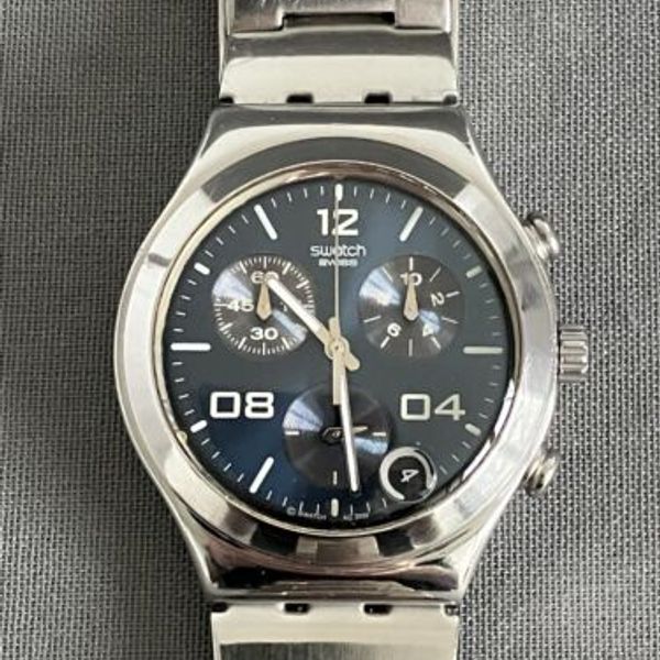 2002 Swiss Made Swatch Irony, Stainless Steel Quartz Chronograph Watch ...