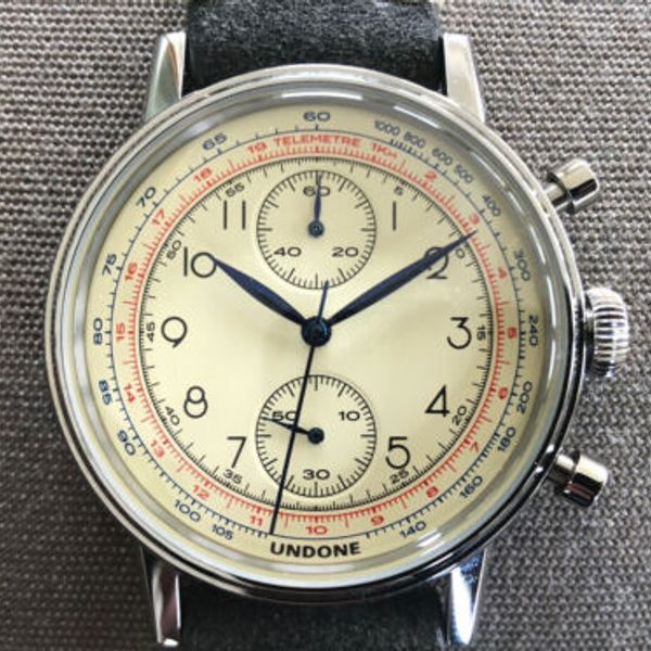 UNDONE Urban Vintage Killy 40mm Seiko Quartz Chronograph Leather band ...