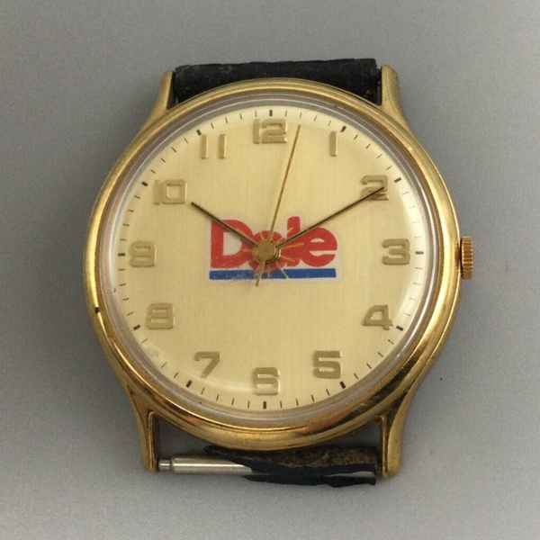 Vintage Timex Dole Watch Men 34mm Gold Tone Round Dial 1986 New Battery | WatchCharts Marketplace