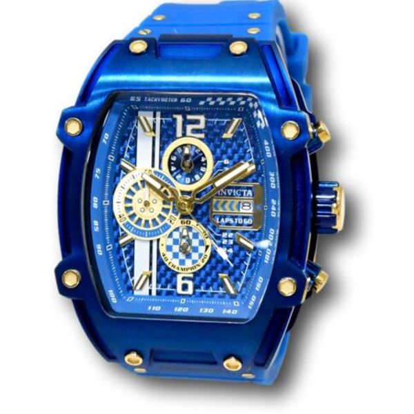 Invicta S1 Rally Diablo Men's 48mm Blue Carbon Fiber Dial BIG Chrono ...