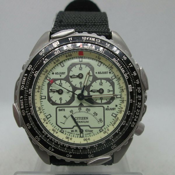 RARE CITIZEN PROMASTER WINGMAN QUATTRO TITANIUM QUARTZ MENS WATCH ...