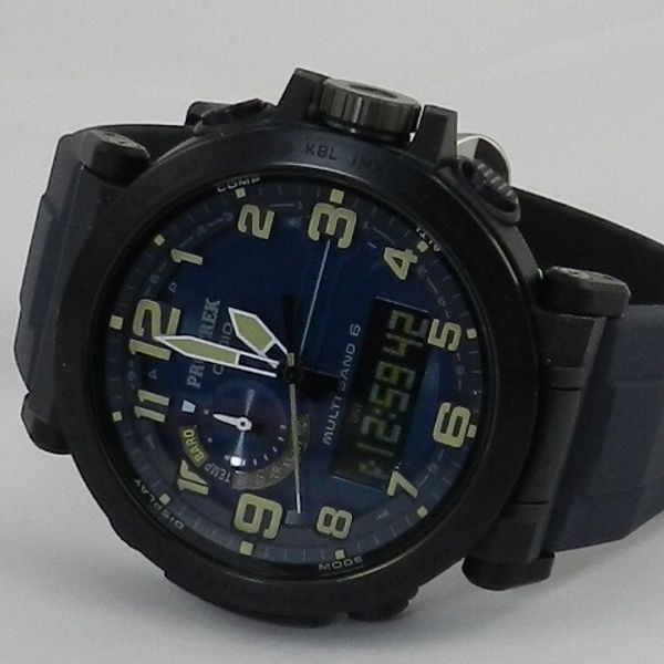 Casio Men's Pro Trek Tough Solar Triple Sensor Analog - Digital Watch ...