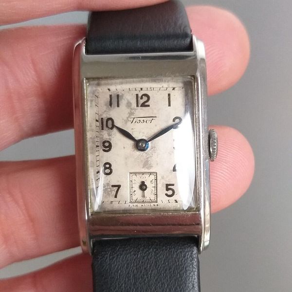 Vintage Tissot Rectangular Steel Tank Watch early WWII 1930â s end of ...
