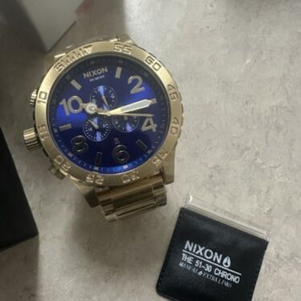 Nixon 51-30 Chrono Gold & Blue Watch | WatchCharts Marketplace