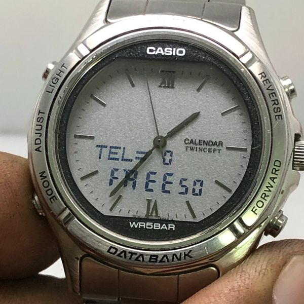 Vintage Casio Hotbiz 1726 ABX-630 Calendar Twincept Ana-Digi Men's ...