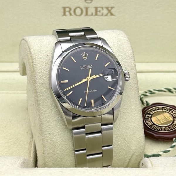 Rolex Oyster Precision | 6694 | Black & Gold Dial | Box, Warranty ...