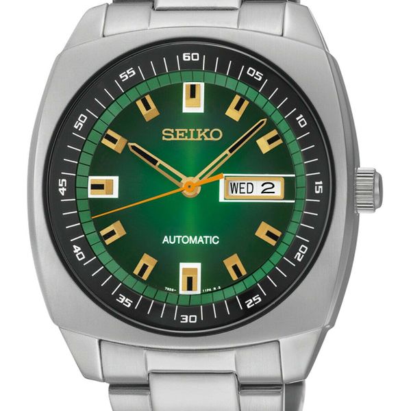 Seiko Recraft Automatic Green Dial Stainless Steel Men's Watch SNKM97 ...