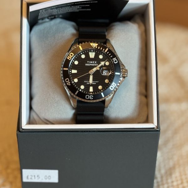 Timex Deepwater 200m Divers Watch Black Strap 41mm Bezel BARGAIN! BRAND ...