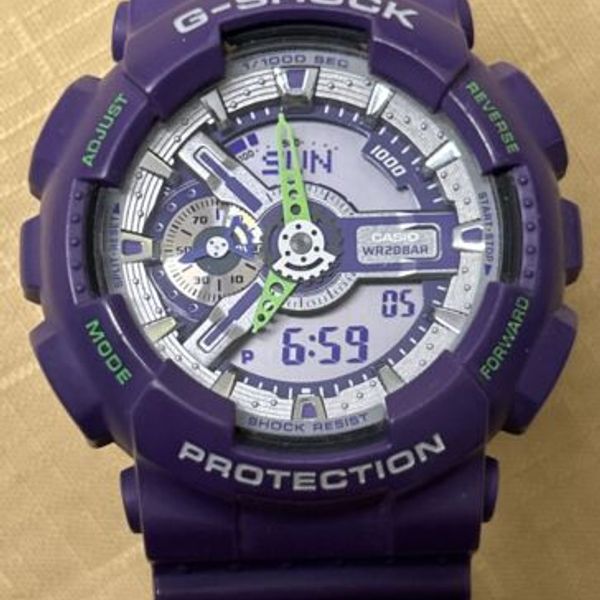 CASIO G-SHOCK Watch GA-110DN Dusty Neon Series Man's purple Analog ...