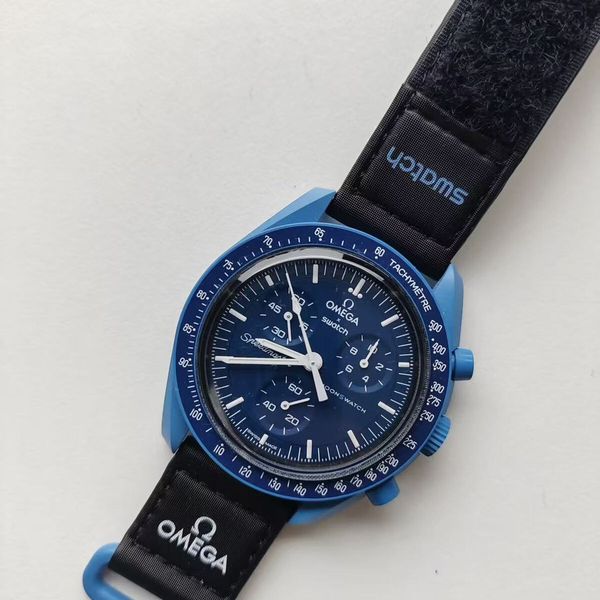 New Swatch x Omega Bioceramic Moonswatch Mission To NEPTUNE Watch -With ...