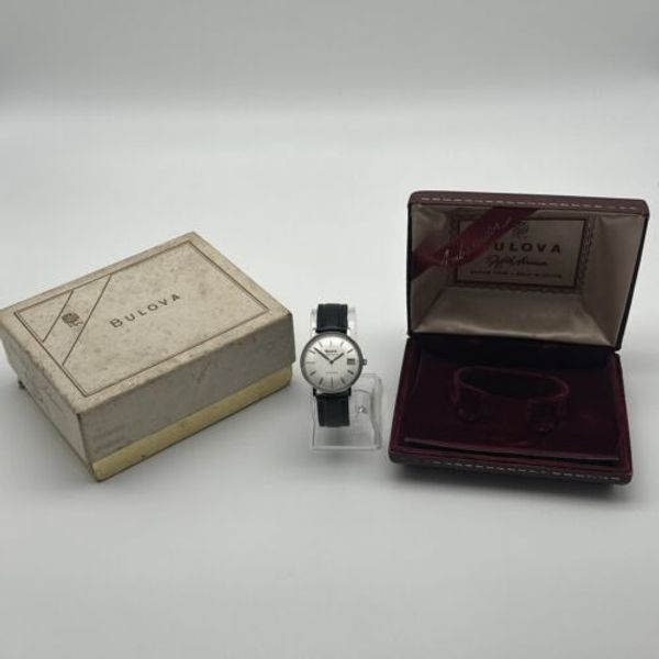 1965 Bulova Ambassador Micro Rotor Automatic Steel Watch 12EBAD BOX ...
