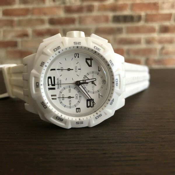 Swatch Chronograph White Watch Mister Pure The Originals SUIW402 ...