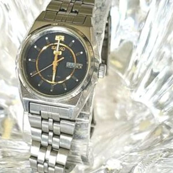 Vintage Seiko 5 4206-0460 Automatic Day/Date Blue Dial Ladies Watch ...