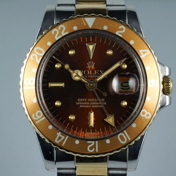 FS: 1978 Rolex Two Tone GMT Ref: 1675 Root Beer Dial | WatchCharts ...