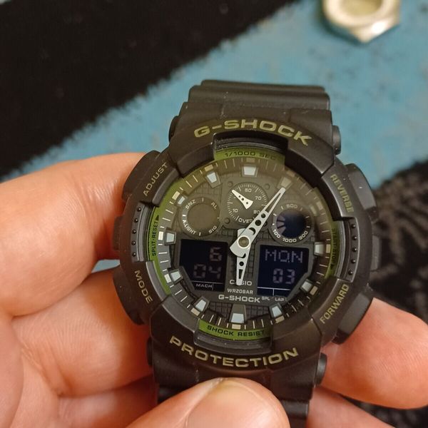 Casio G-Shock 50mm Analog Digital Black Army Green Mens Watch 5081 GA ...
