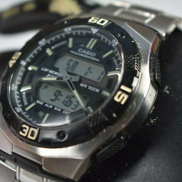 Casio AQ-164W (4396) Illuminator Analog/Digital Men's Watch NEW BATTERY ...