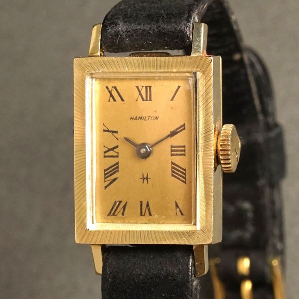 Stunning Hamilton Solid 14K Yellow Gold Lady's Watch, MINT, Orig Strap ...