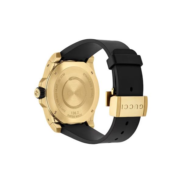 NEW Genuine GUCCI Dive 45mm Gold King Snake Rubber Strap Men's Watch ...