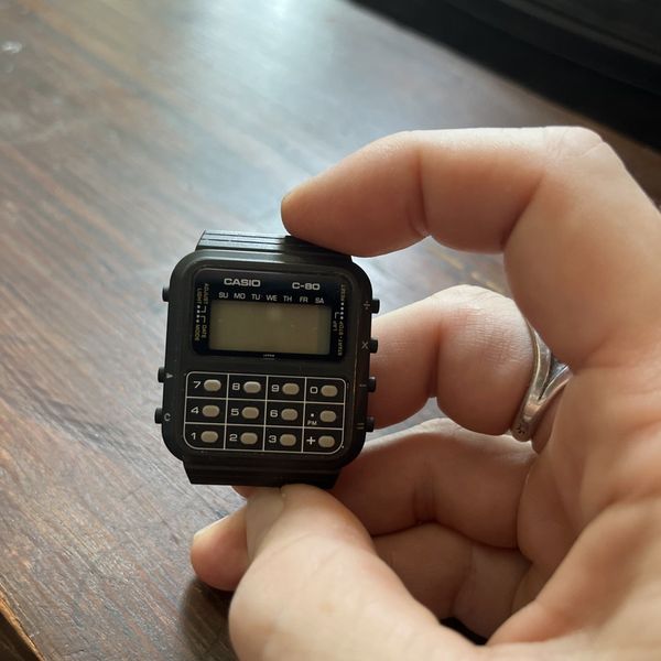 VTG Casio C-80 Wrist Watch Calculator Untested 4 Parts Japan Rare Retro ...