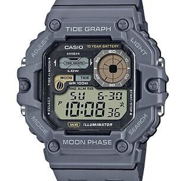 Casio Digital Tide Graph Moonphase Illuminator Quartz WS1700H8AV 100M ...