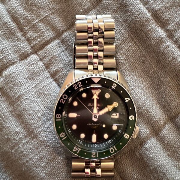 Seiko 5 Five Sports SSK035 GMT Automatic Watch 100 Meter Green Dial ...