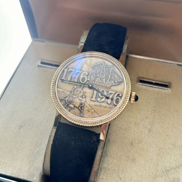 Rare His Her Wittnauer 1776 1976 8k Gold Coin Watch Set w Original ...