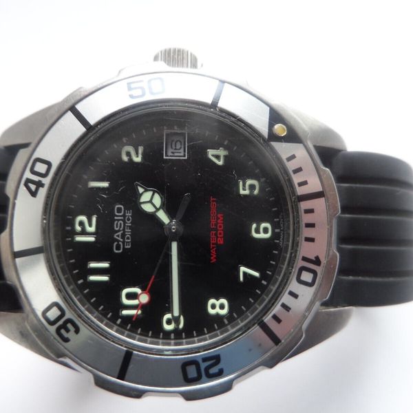 Casio 200m Edifice Divers EFL-200 Screw Down Crown Rotating Bezel Mens ...