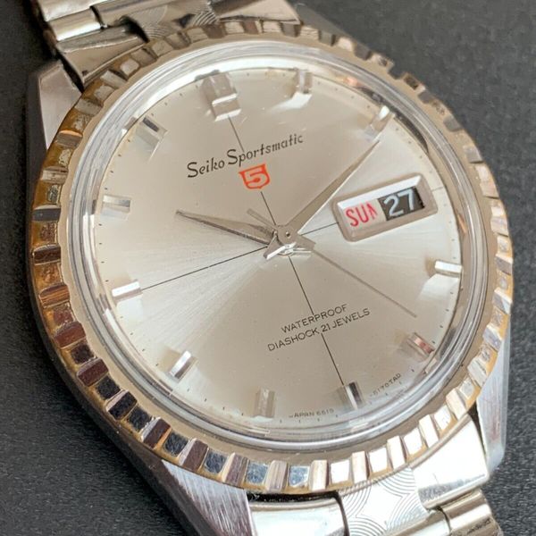 Vintage SEIKO 5 Sportsmatic Day / Date Silver Dial 21J Mens 6619-8100 from Japan | WatchCharts ...