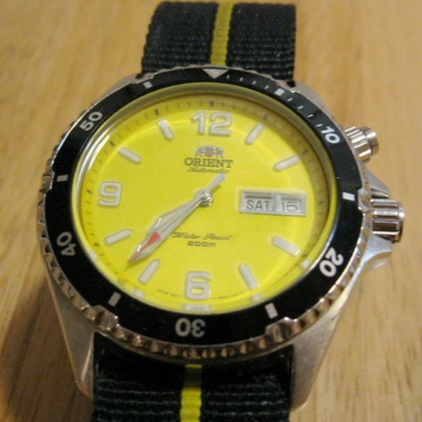 Orient Yellow Mako 'Bumble Bee' Limited Edition Men's Automatic Watch ...
