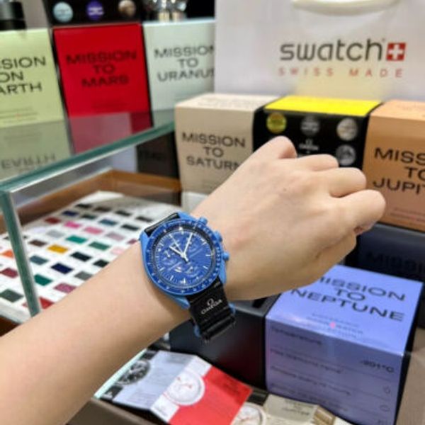 New Swatch x Omega Bioceramic Moonswatch Mission To Neptune Watch ...