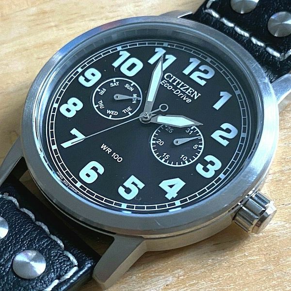 Citizen Eco-Drive 8635-S086167 Men 100m Silver Steel Black Quartz Watch ...