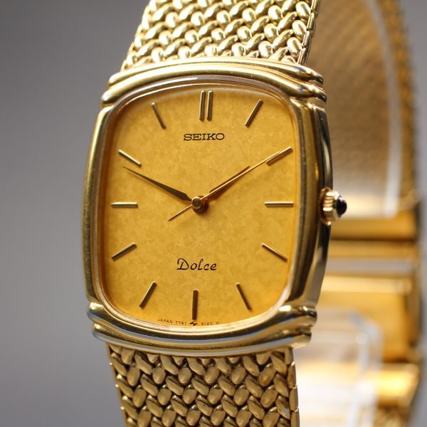 [MINT] Vintage SEIKO DOLCE 7731-5120 Gold Hexagon Qz Men's Watch From ...