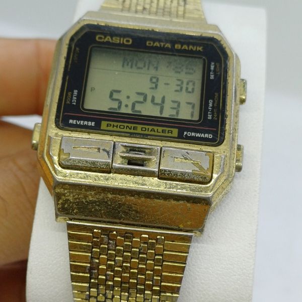 VINTAGE CASIO 555 DBA-800 DATA BANK PHONE DIALER WATCH DIGITAL MENS ...