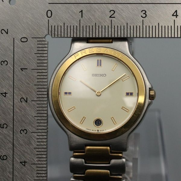 *NEAR MINT* Vintage SEIKO Presage 9539-6000 Quartz Cream Dial Round ...