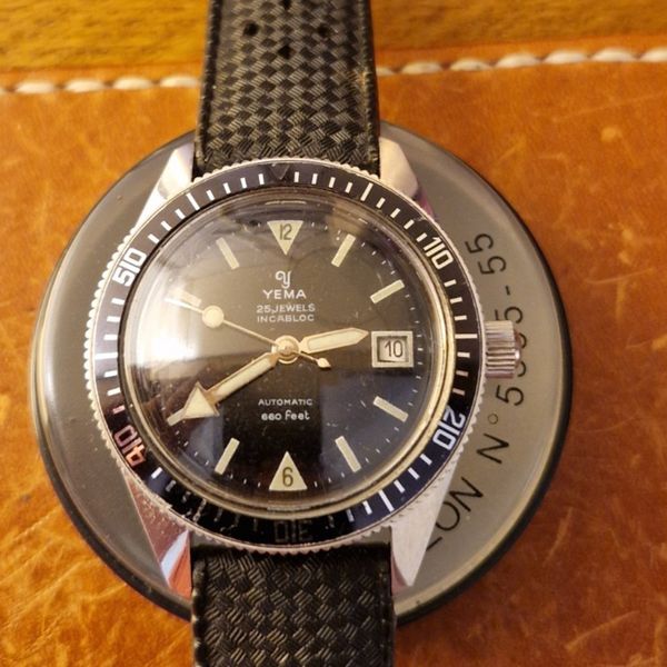 Vintage 1960s Yema Dive Watch, Automatic, All Steel, 20 Atmos ...