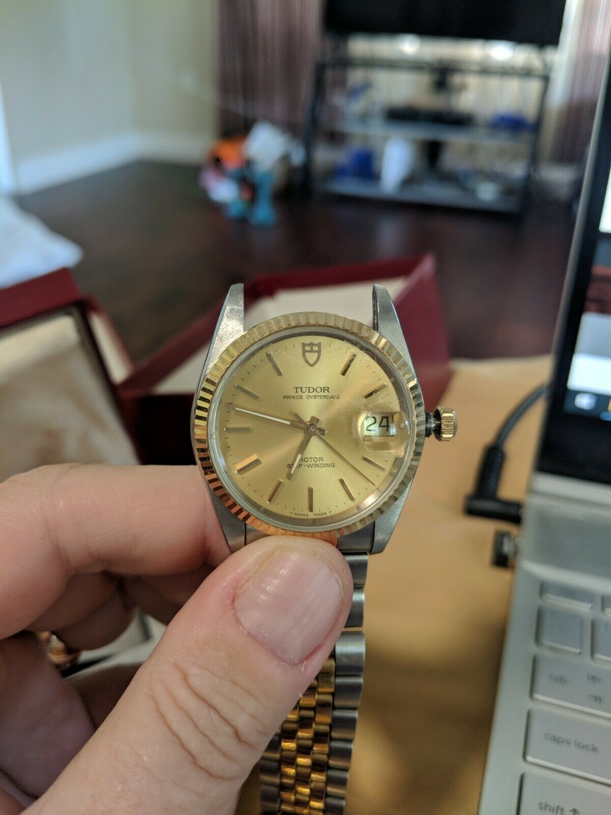 ROLEX TUDOR Prince OysterDate 74033 SS/14K Gold Men's 34mm Case ETA ...