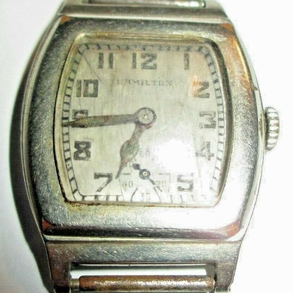 VINTAGE MENS HAMILTON MANUAL WIND 14K GOLDFILLED WATCH W/987-F MOVEMENT ...