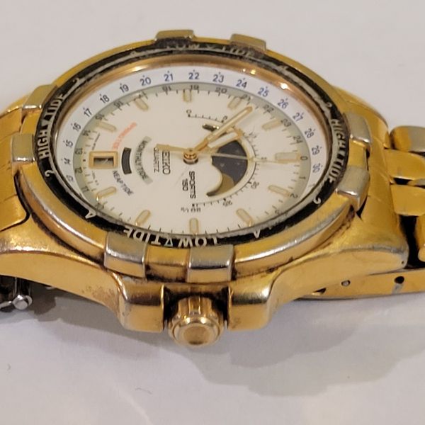 Vintage SEIKO TIDE MASTER Moon Phase Tidal Chronometer Watch 6F24-7019 ...