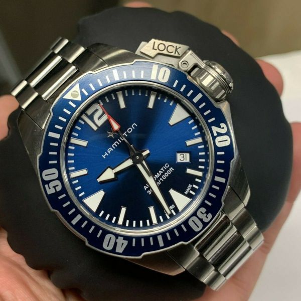 Hamilton Khaki Frogman Automatic Blue Dial 42mm Watch H77705145 ...