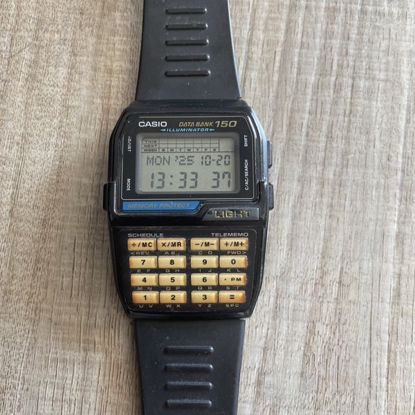Vintage CASIO 150 Data Bank DBC-150 ILLuminator Calculator Watch ...