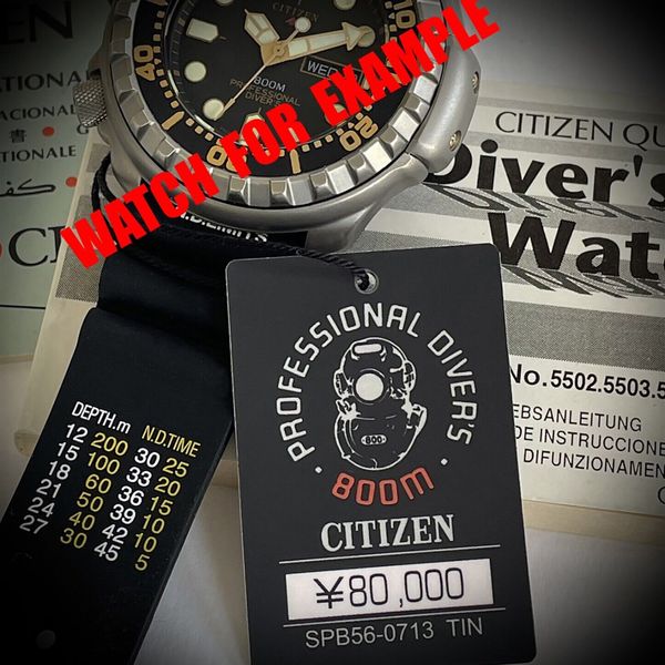 Citizen PROFESSIONAL DIVER'S 800 M Cal. 5503 Vintage Hang Tag Repro ...