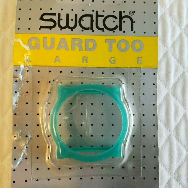 Vintage Swatch Watch Guard Too Trans Light Blue/Aqua Mens Large ...