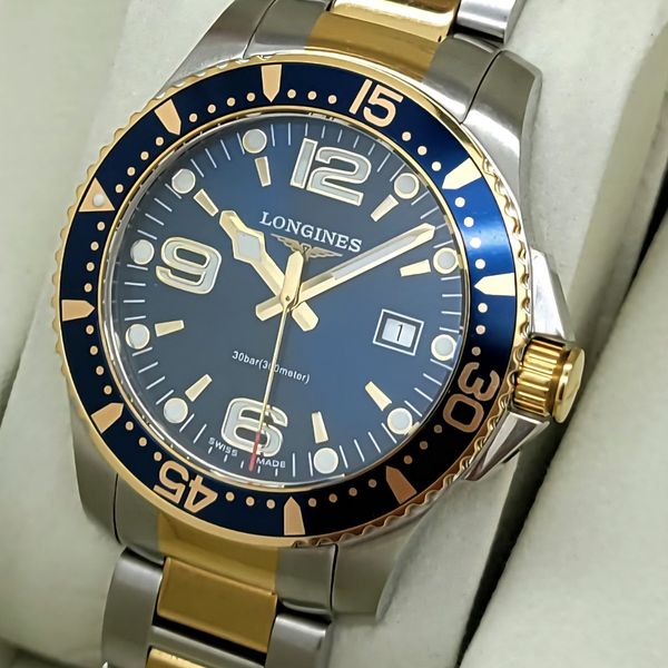 Longines Hydro Conquest Two-Tone Blue Dial 41mm Quartz Watch L3.640.3 ...