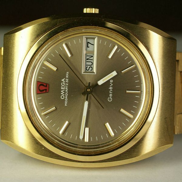 1973 Omega MegaQuartz 32 KHz Geneve 1310 Gold Plated Vtg Watch Runs NO ...