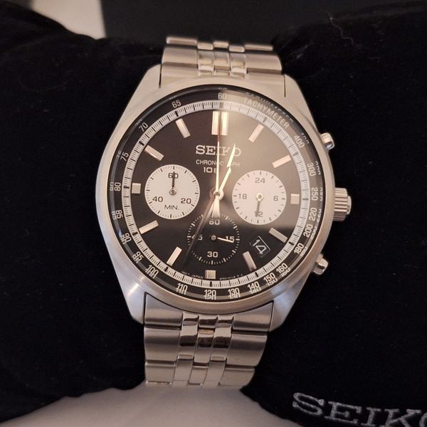Seiko Men's Chronograph Black Dial Watch - SSB429P1 MINT w/ Box/papers ...