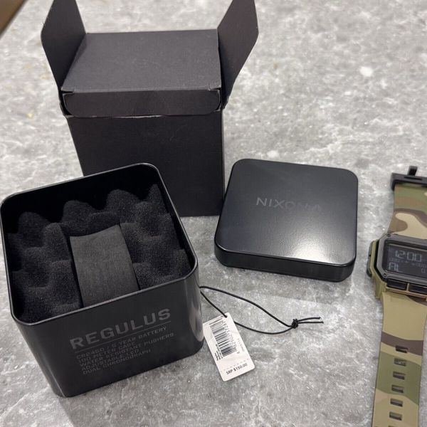 Nixon THE REGULUS Camouflage LED Chronograph Watch W/ Box - A1180-2865 ...