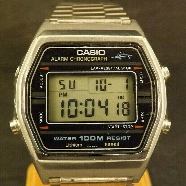 Vintage Very Rare Marlin Casio W-750 Watch 100M Alarm Chrono Module 248 ...