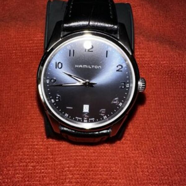Hamilton Jazzmaster Thinline Quartz Blue Dial 42mm Men's Watch ...